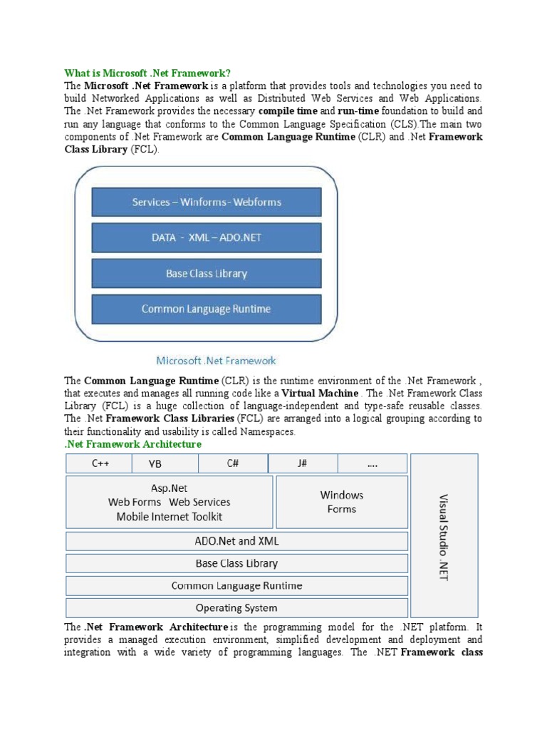 Class Library Fcl Pdf Runtime System Net Framework
