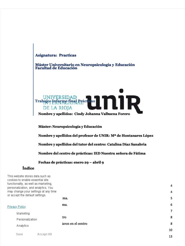 PDF Informe Final Practicas Unir - Compress | PDF