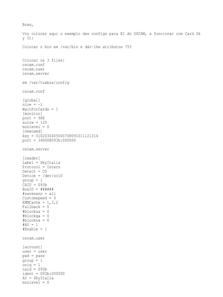 Oscam Sky | PDF | Computer Architecture | Operating System Families