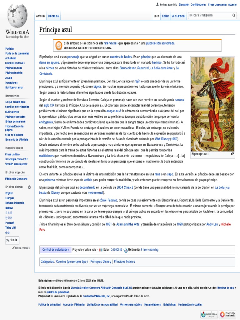 Príncipe Azul - Wikipedia, La Enciclopedia Libre | PDF