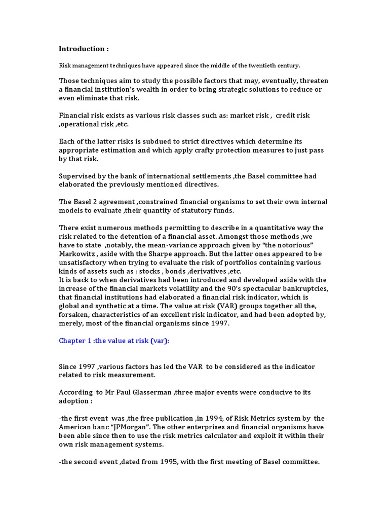 Pfa Report | PDF | Value At Risk | Skewness