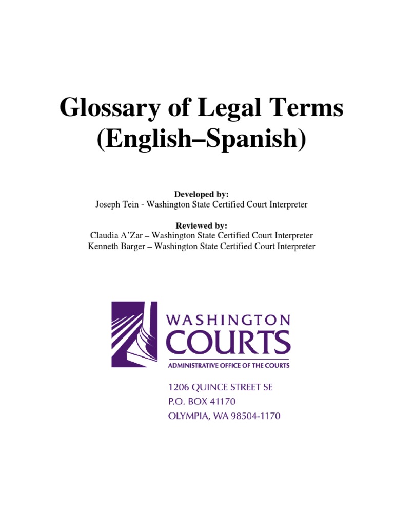 Glossary of Legal Terms - English-Spanish | PDF | Criminología ...