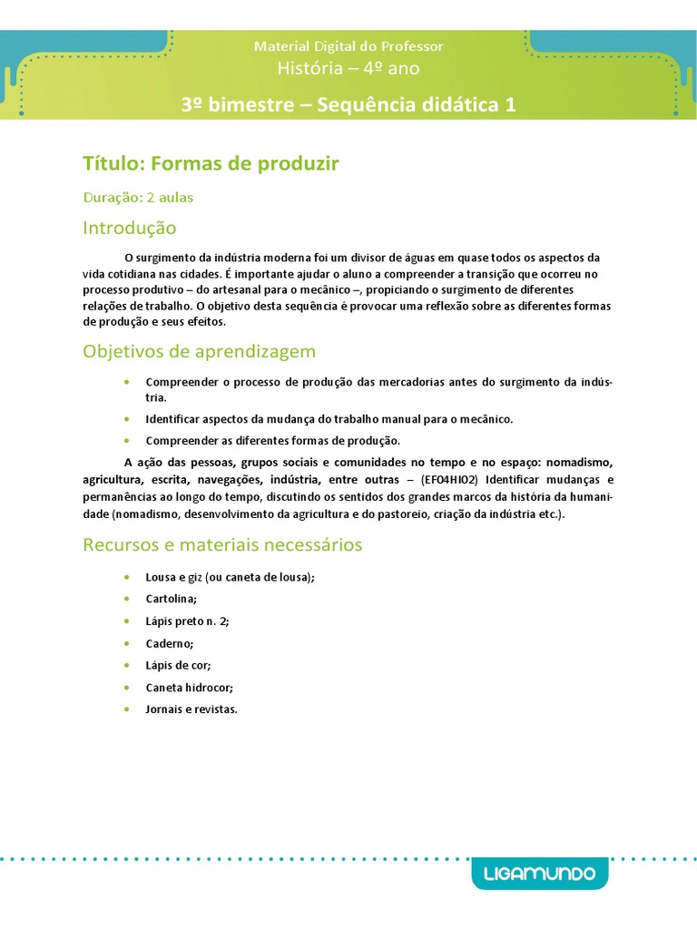 Sequência Didática 1 | PDF