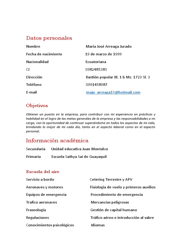 CV Maria Jose | PDF