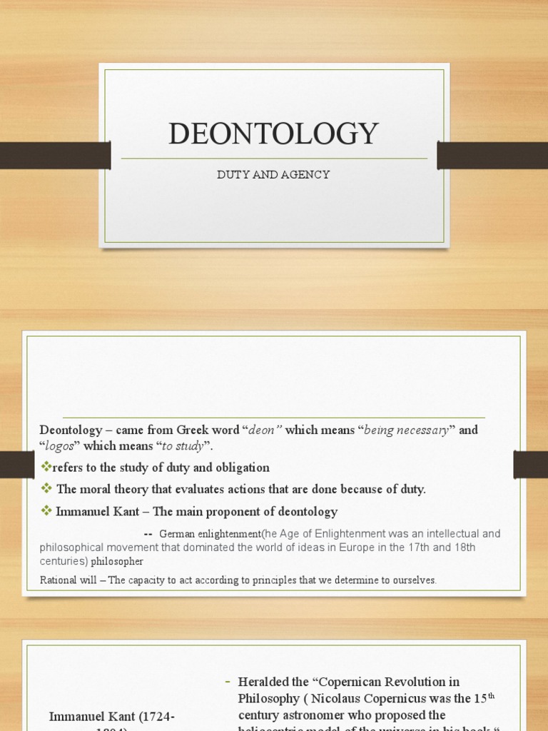 Mid-Term Lesson 5-Deontology | PDF | Immanuel Kant | Autonomy