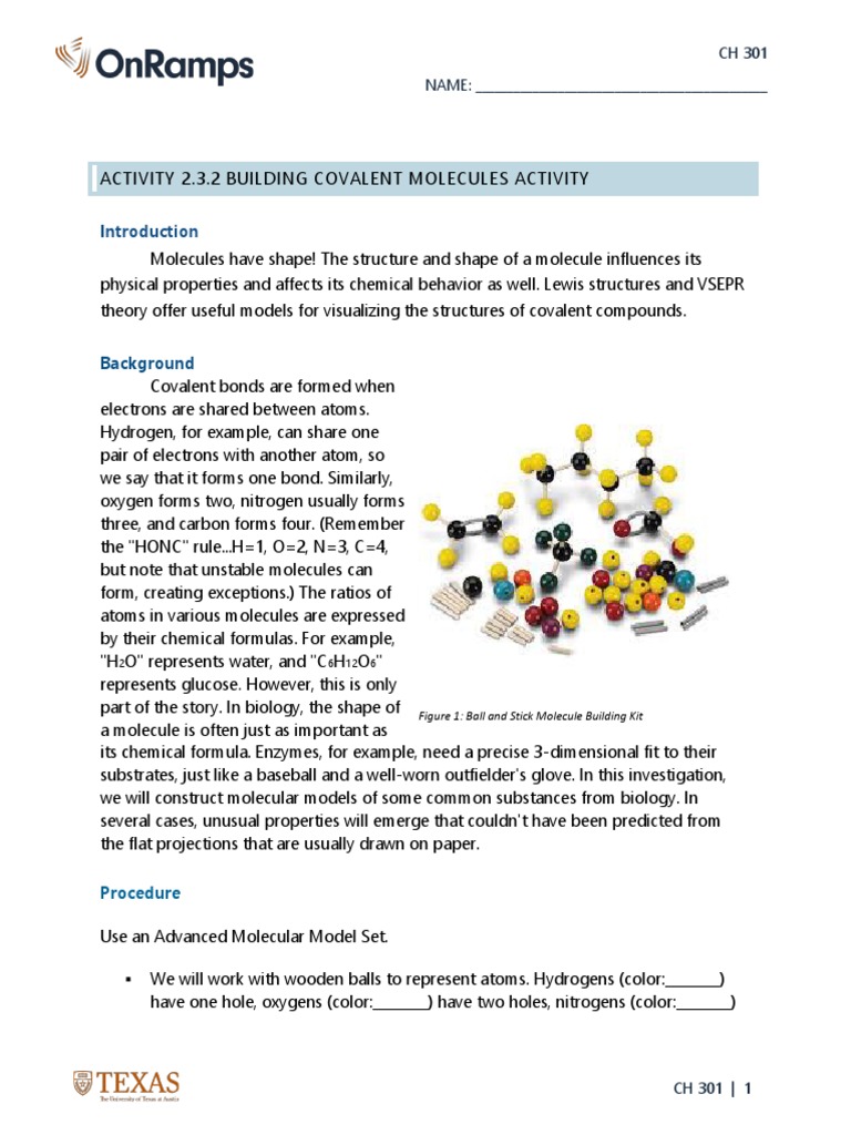 Handout 2 - 3 - 2 - Student | PDF | Chemical Polarity | Molecules
