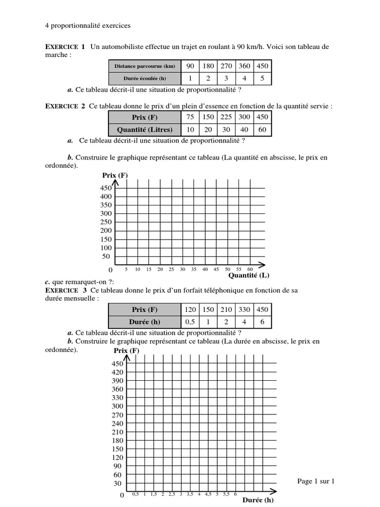4 Proportionnalite Exercice | PDF