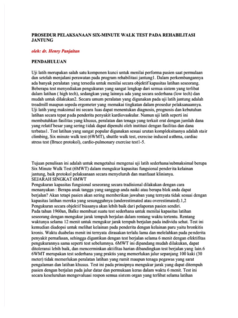 PDF 6mwt Six Minute Walk Test Compress | PDF