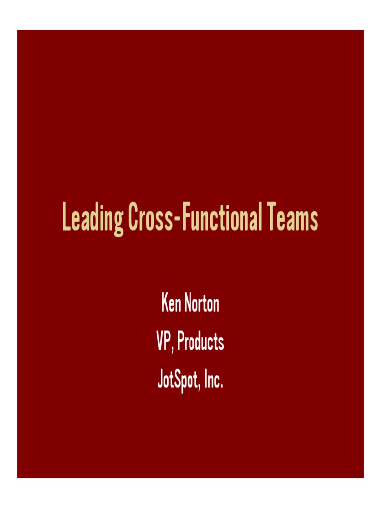 Leading Cross Functional Teams | PDF