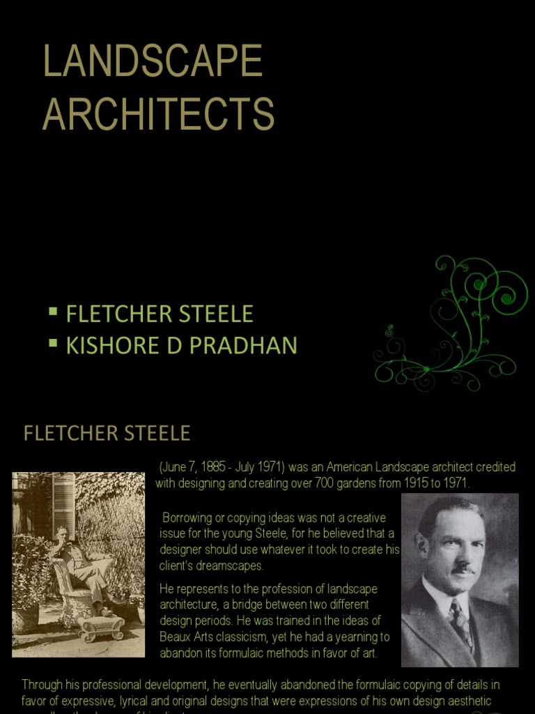 Landscape Architects: Fletcher Steele Kishore D Pradhan | PDF ...