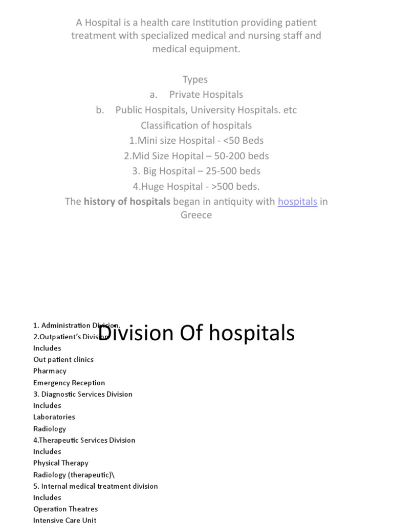 Hospitals | PDF | Wellness | Science & Mathematics