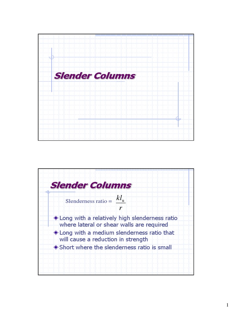 Slender Columns | PDF | Beam (Structure) | Column