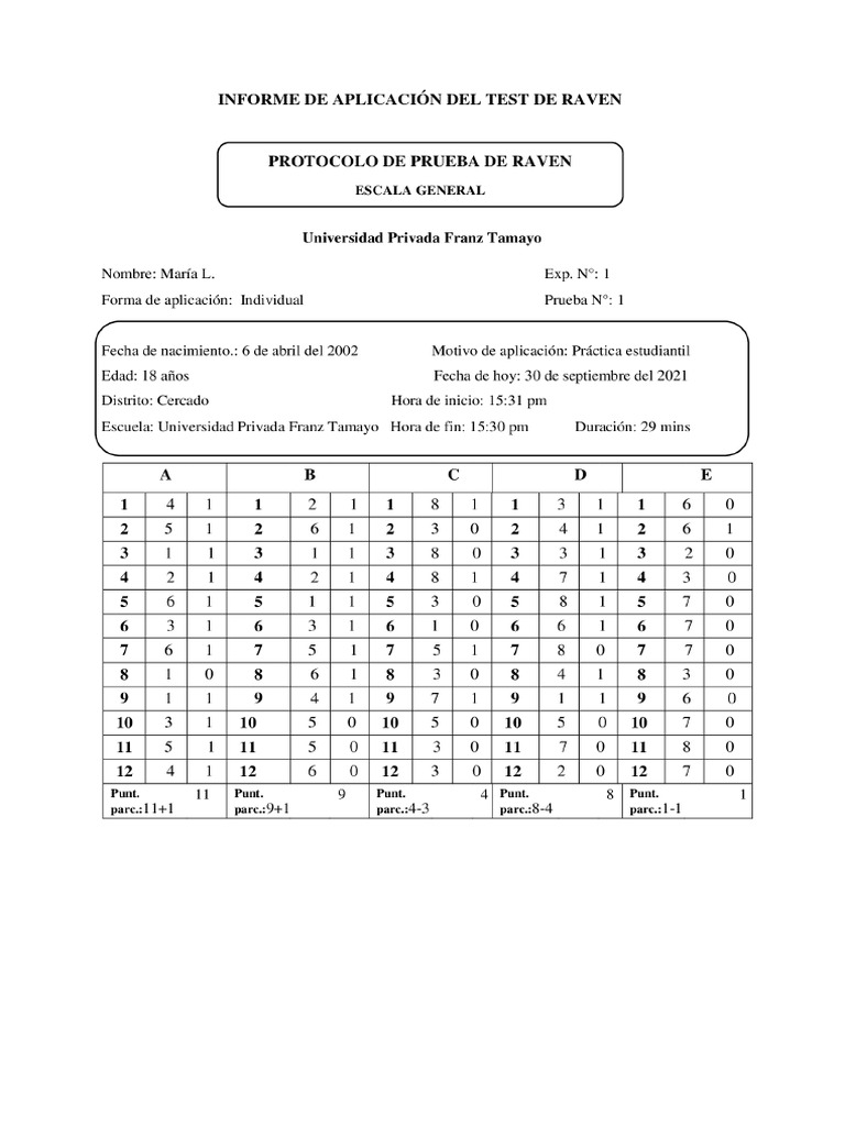 Test de Raven | Descargar gratis PDF | Inteligencia | Cognición