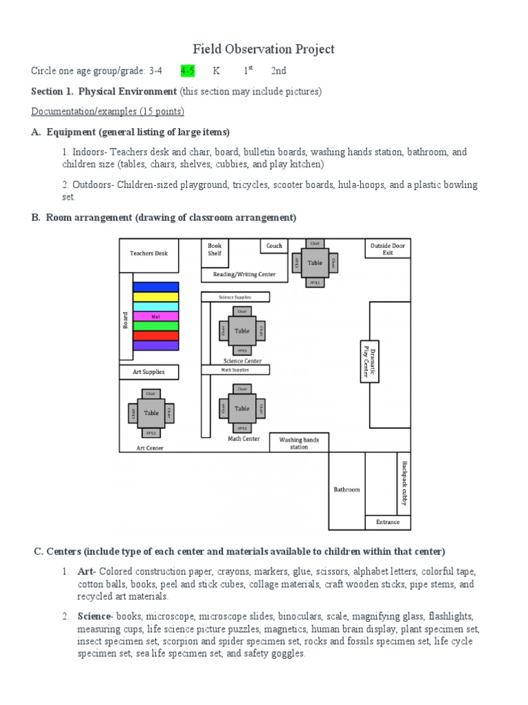 Ece Field Observation | PDF | Early Childhood Education | Teachers