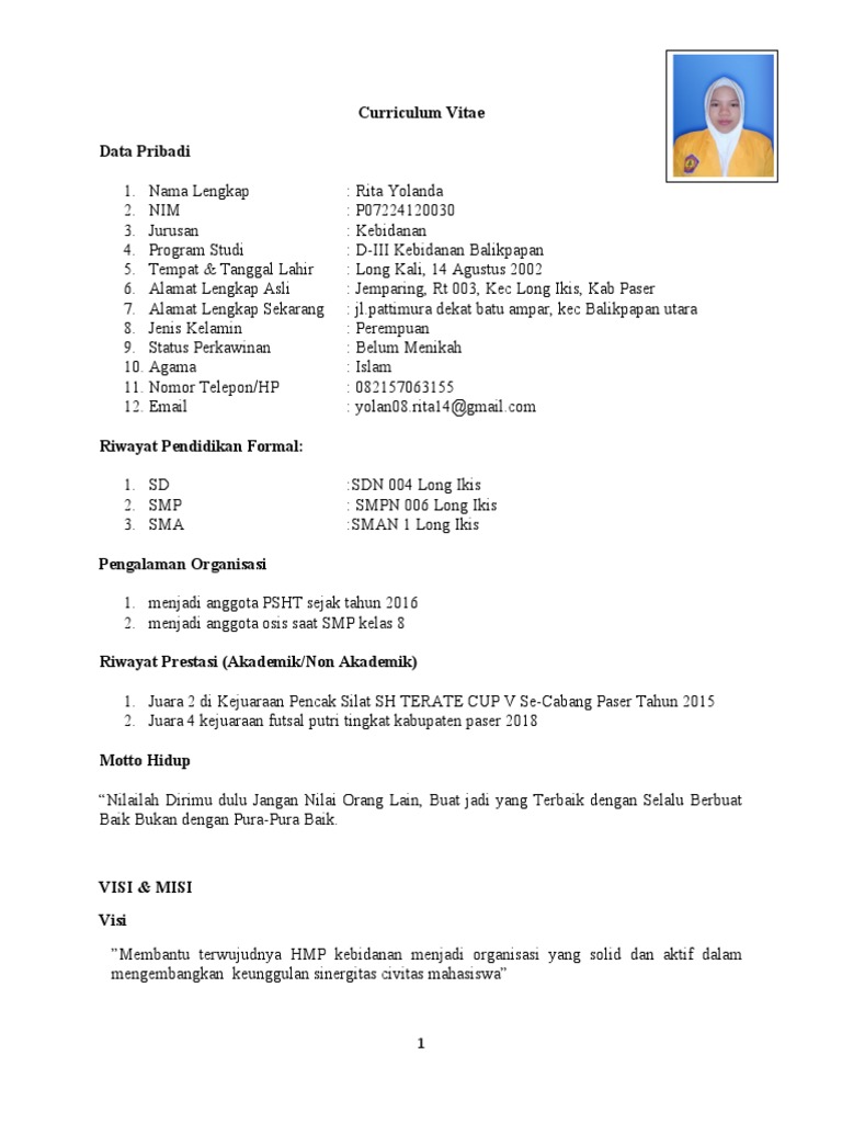 Rita Yolanda 30 CV HMP | PDF