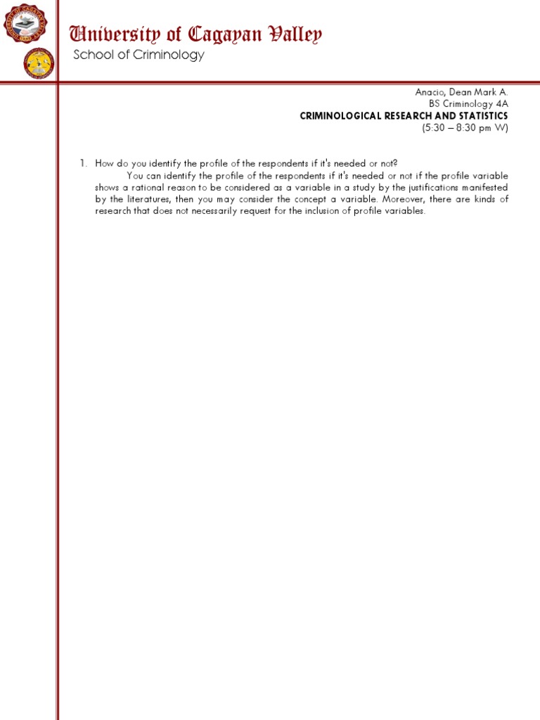 Identifying Respondent Profiles in Research | PDF