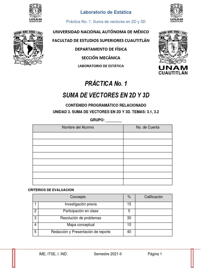 P1 - OnLine - Suma de Vectores en 2D y 3D - 2021-II | Descargar gratis PDF | Vector Euclidiano ...