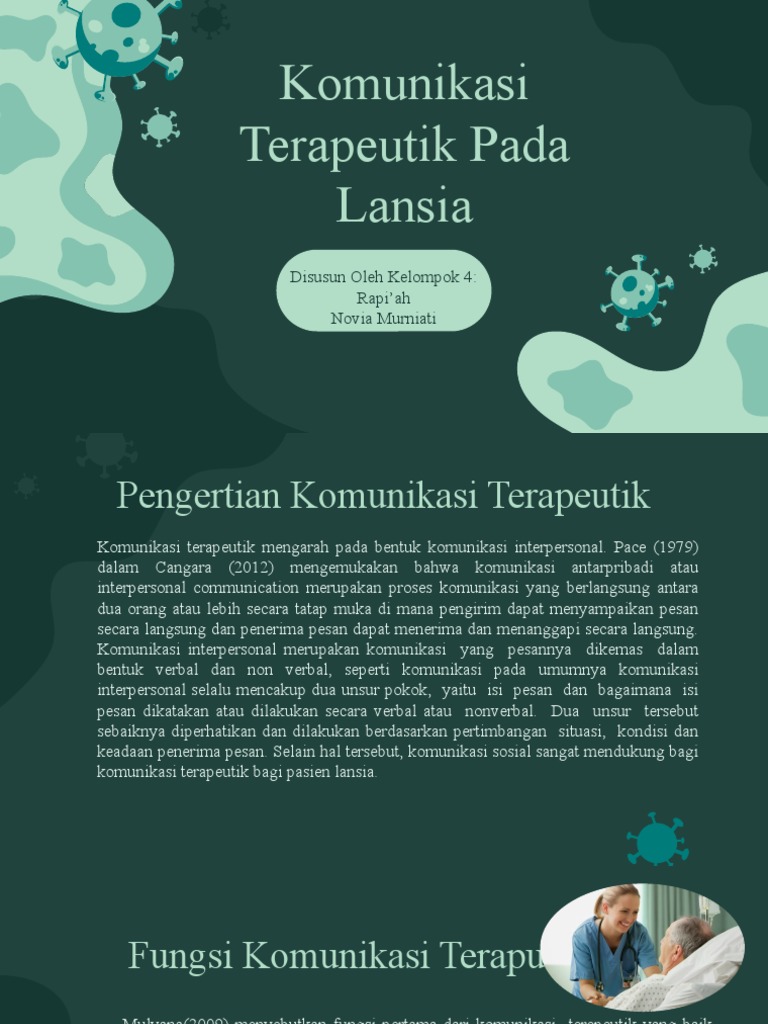 Komunikasi Terapeutik Pada Lansia | PDF