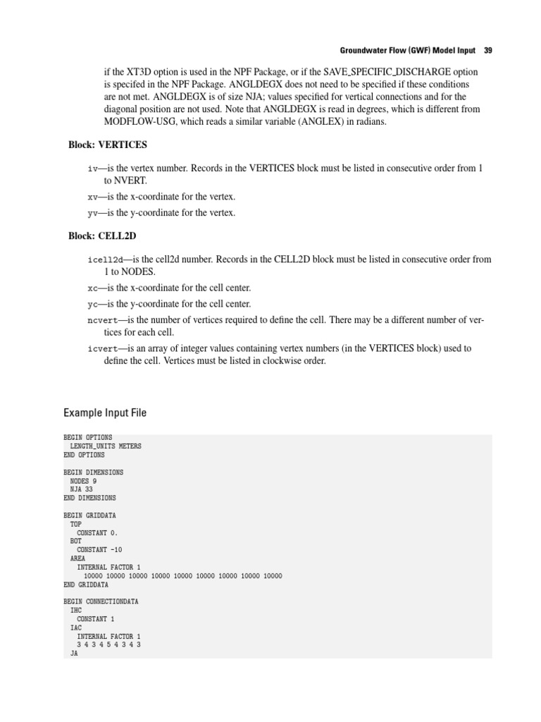 MODFLOW 6 GWF Model Input Guide | PDF | Cartesian Coordinate System ...