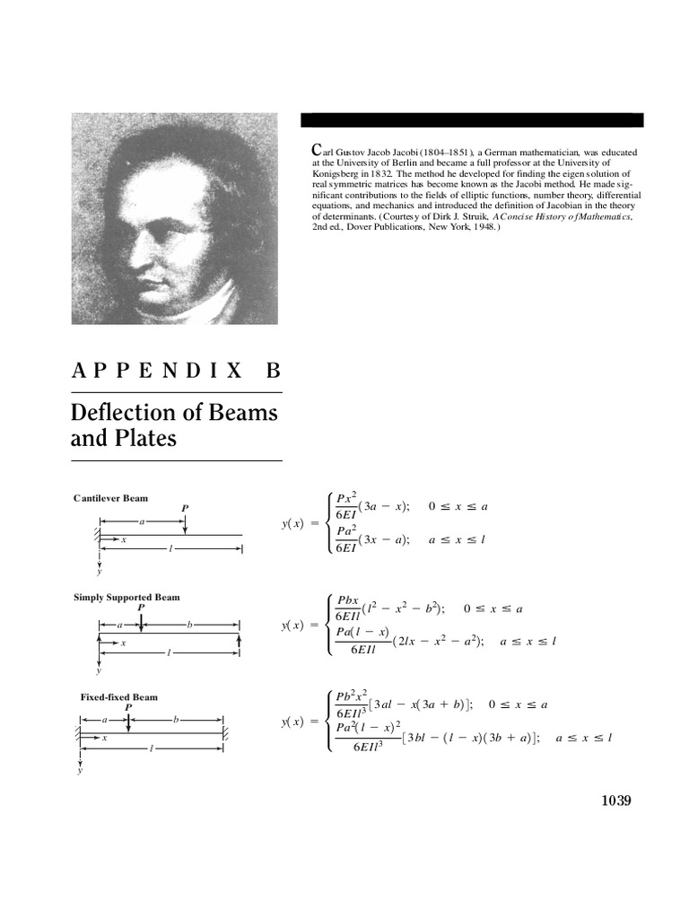 Deflection of Beams and Plates: Appendix B | PDF | Mathematics ...