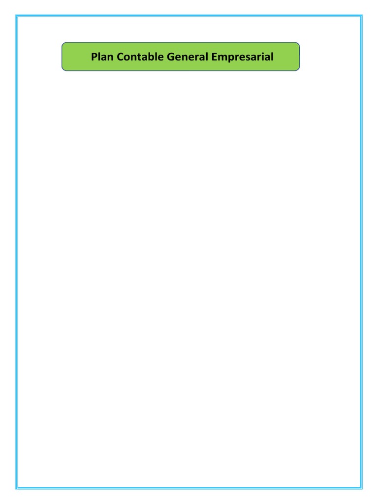El Plan Contable General Empresarial - Trabajo | PDF | Contabilidad ...
