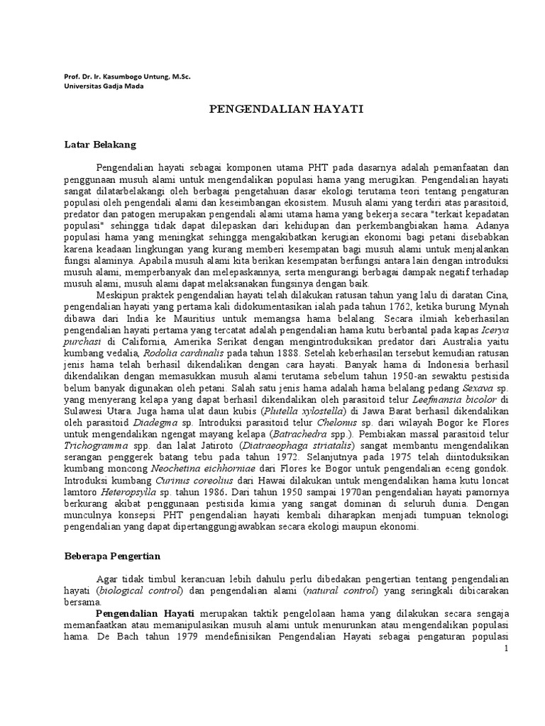 Pengendalian Hayati Latar Belakang - Compress | PDF | Sains & Matematika | Teknologi & Rekayasa