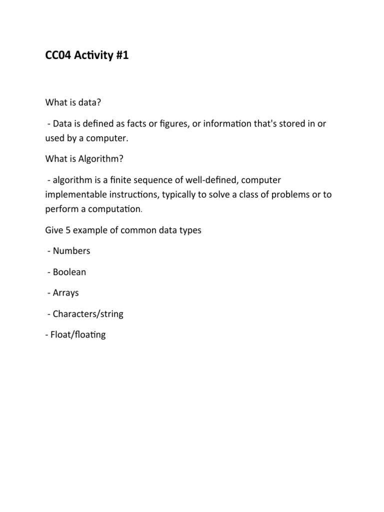 CC04 Activity 1 | PDF