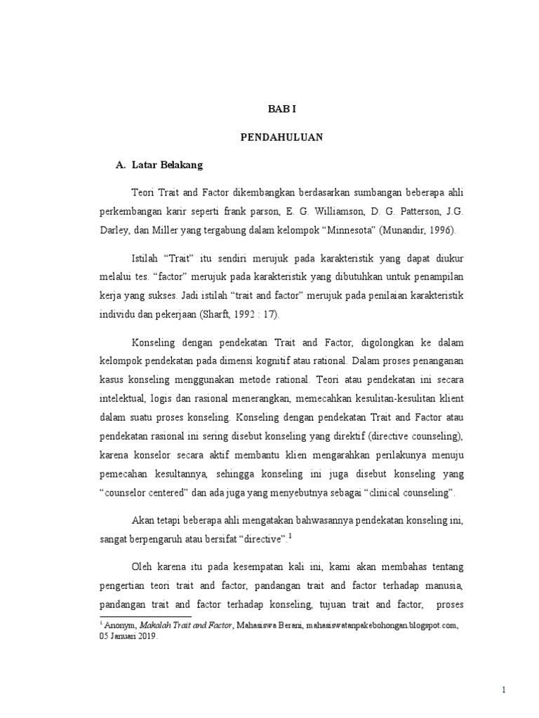 Trait and Faktor | PDF