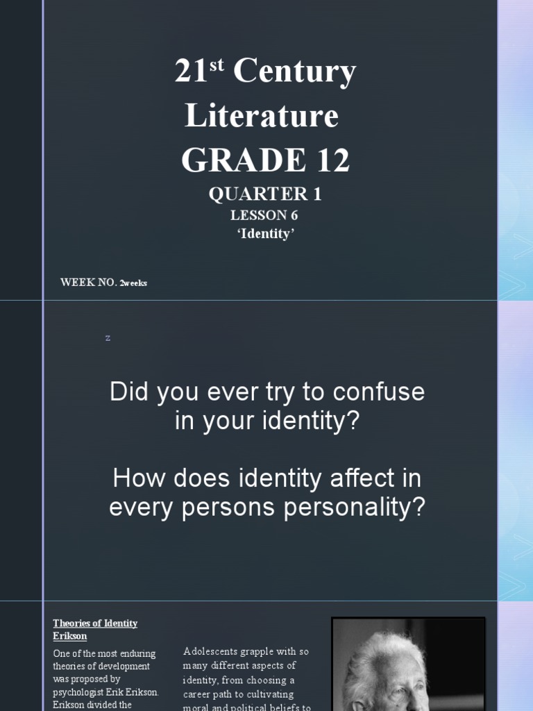 21 Century Literature Grade 12: Lesson 6 Identity' | PDF | Identity ...