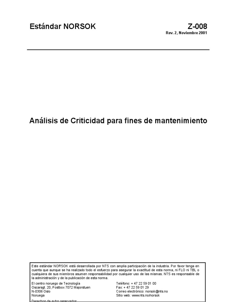Z 008 Espanol | PDF | Ingeniería de confiabilidad