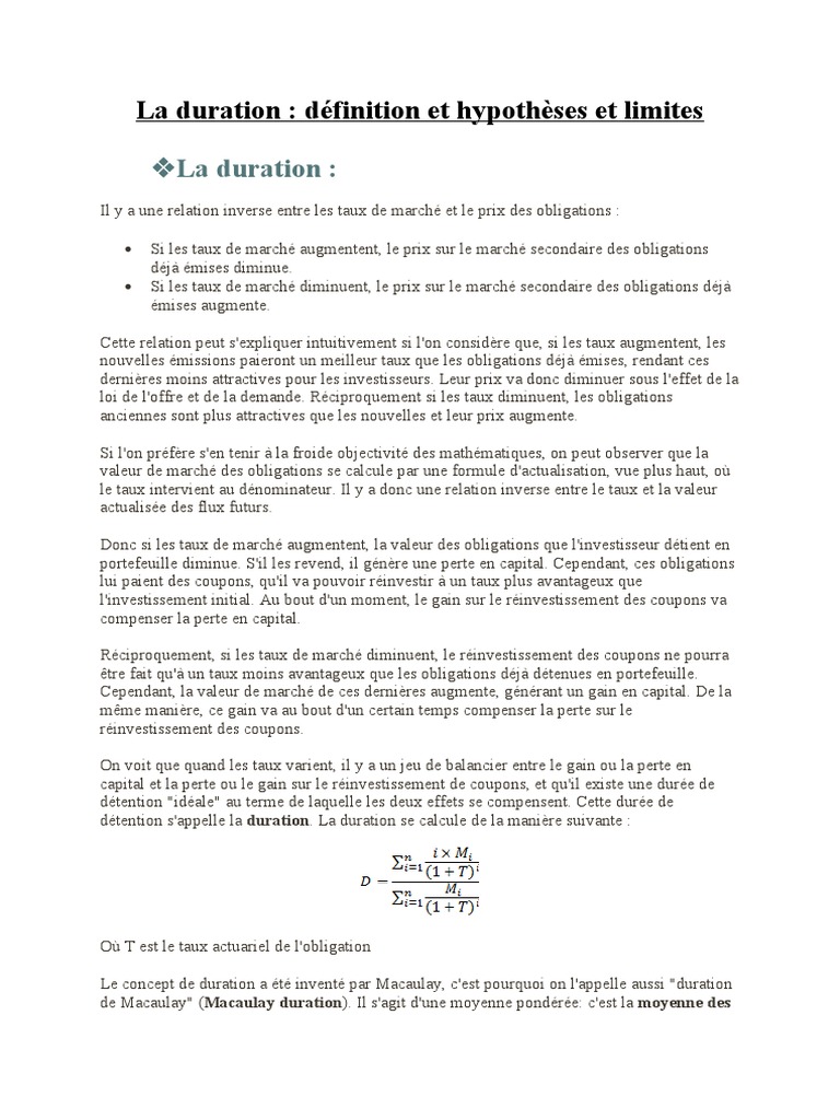 La Duration 3 | PDF | Obligation (Finance) | Duration