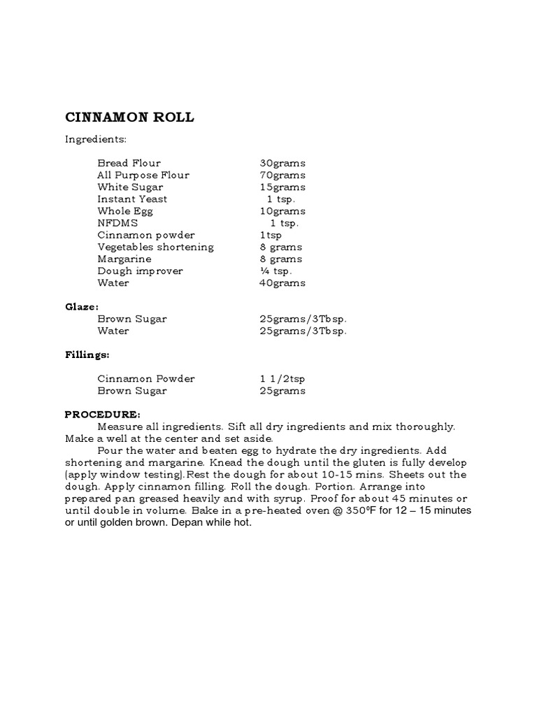 Recipe For BPP Ncii Uaqtea | PDF | Dough | Cakes