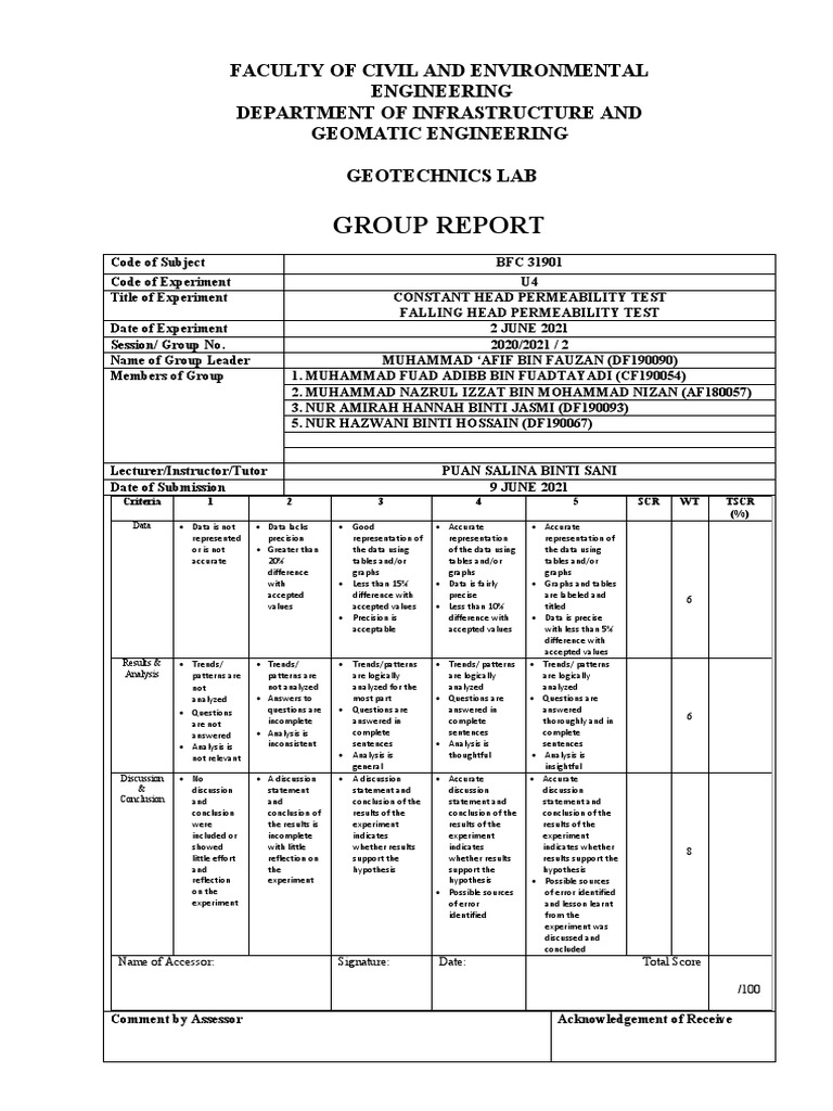 Permeability Report | PDF | Experiment | Cognition