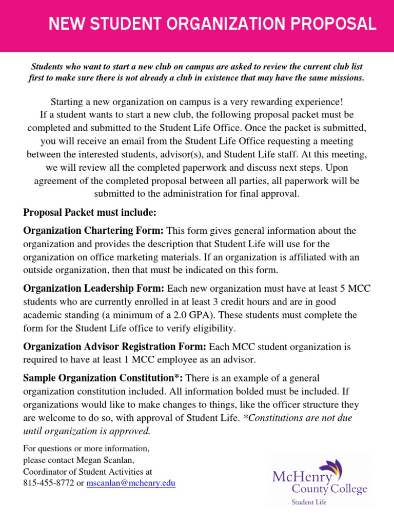 New Student Organization Proposal | PDF | Voting | Committee