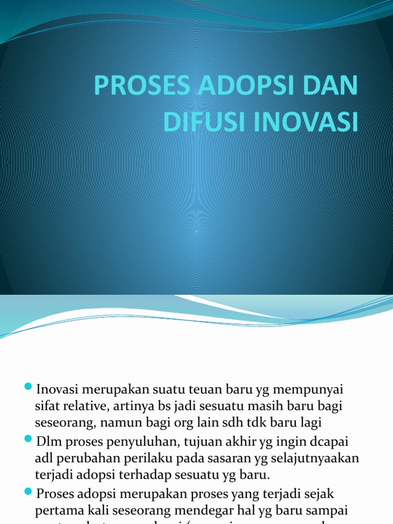 Proses Adopsi Dan Difusi Inovasi | PDF
