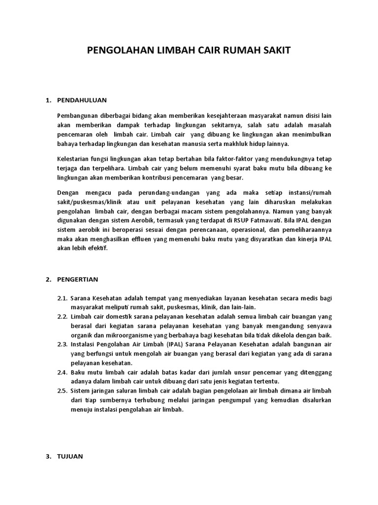 Pengolahan Limbah Cair | PDF