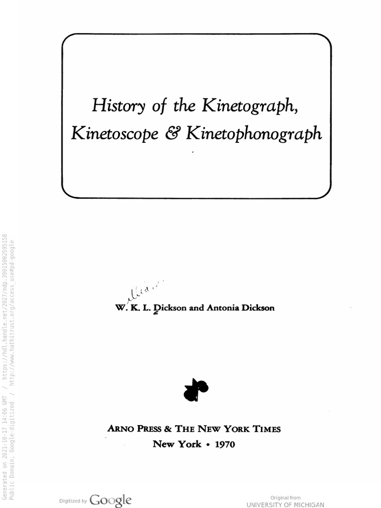 History of The Kinetograph, Kinetoscope and Kinetophonograph | PDF