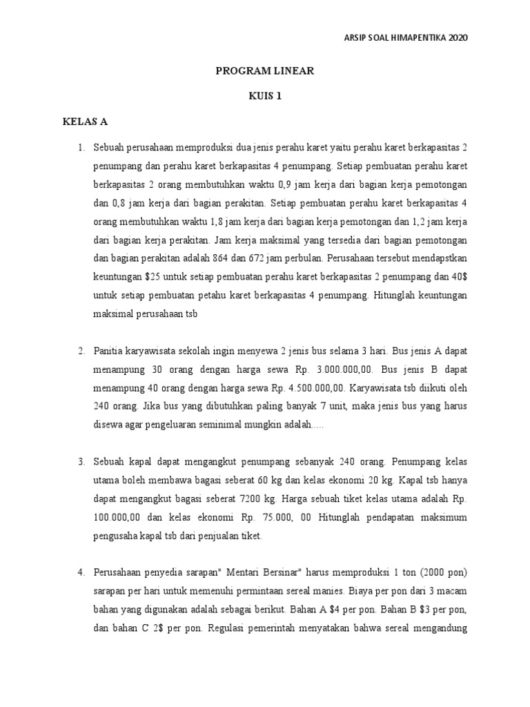 Program Linear | PDF