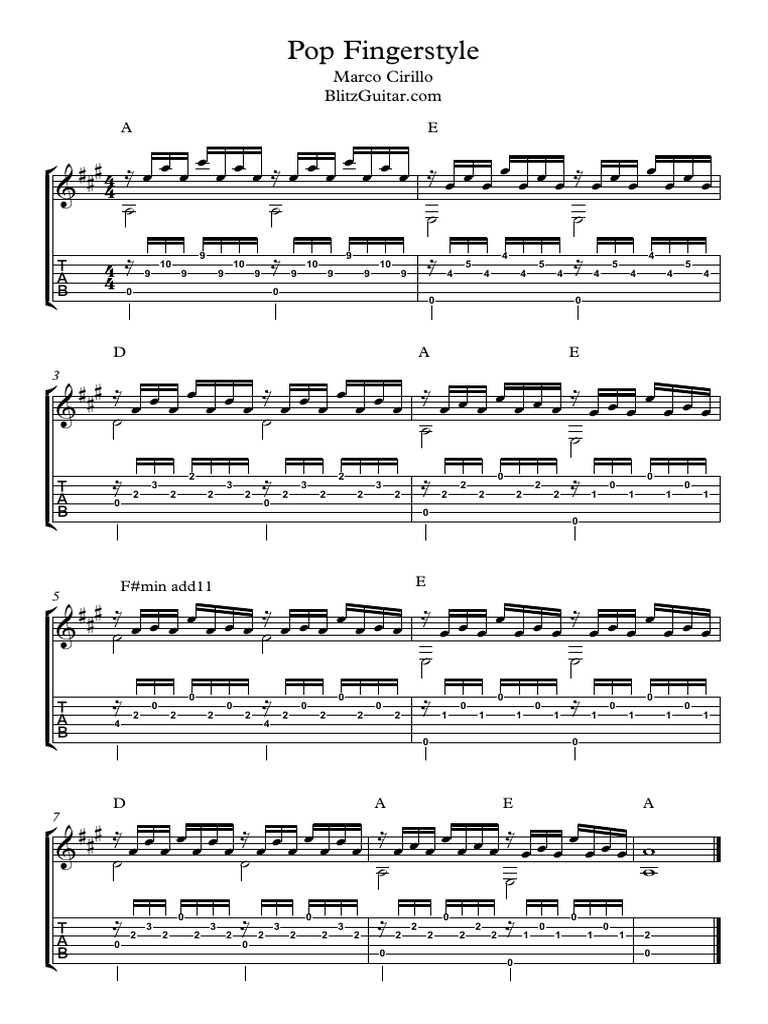 Classical Guitar Fingerstyle Pattern | PDF