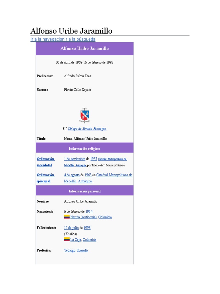 Alfonso Uribe Jaramillo | PDF | Seminario | Organizaciones religiosas