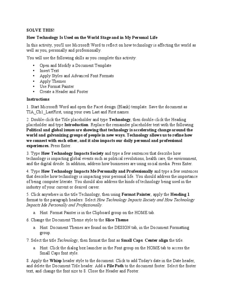 Microsoft Word Activity (1) 253841265 | PDF | Microsoft Word | Double Click