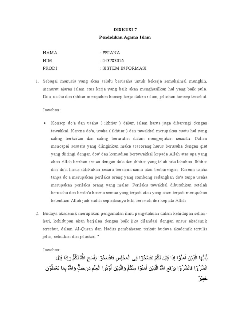 Diskusi 7 Agama Islam | PDF