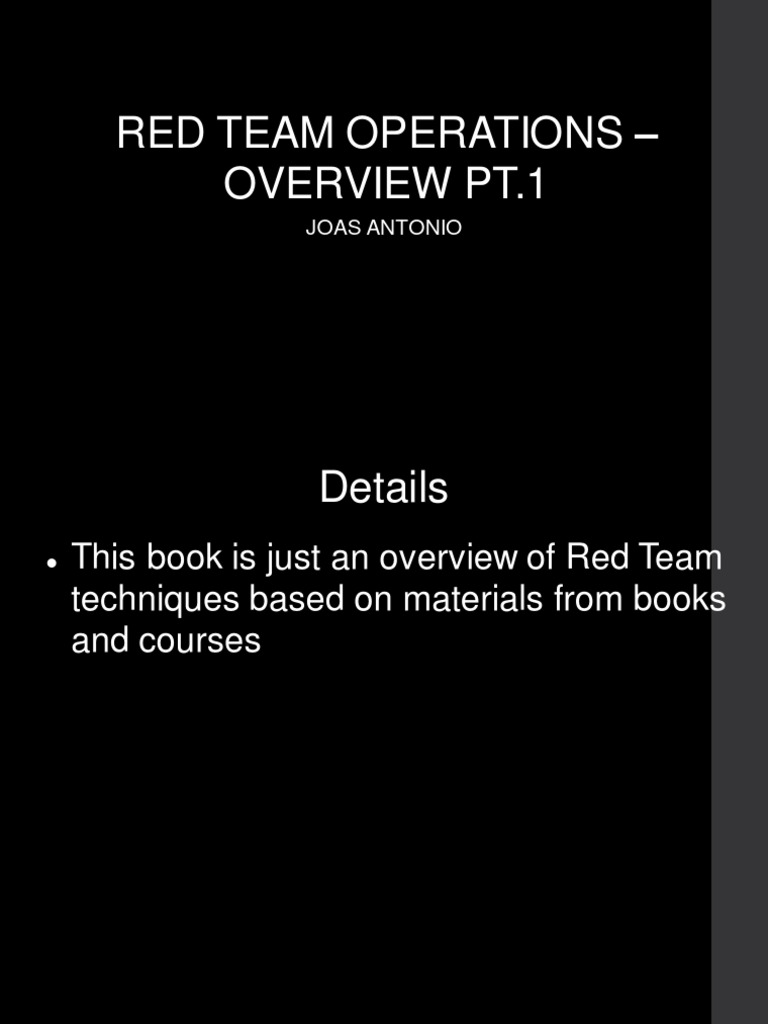 Red Team Operations - Overview PT.1 | Download grátis PDF | Tecnologia ...