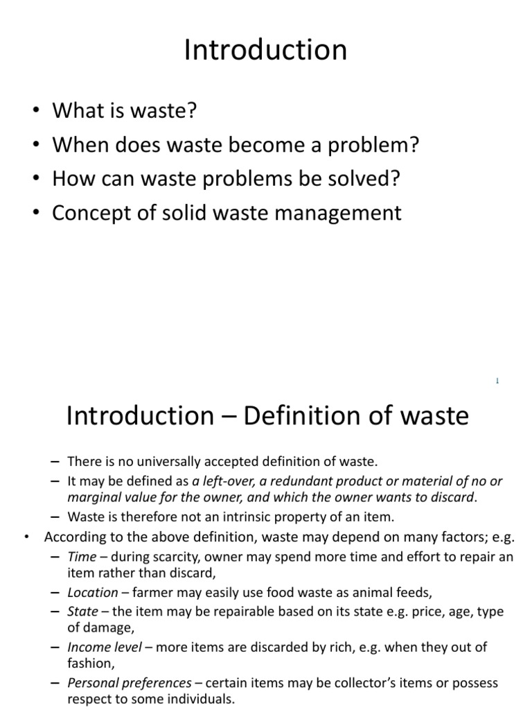 Waste Management Introduction | PDF | Waste Management | Waste