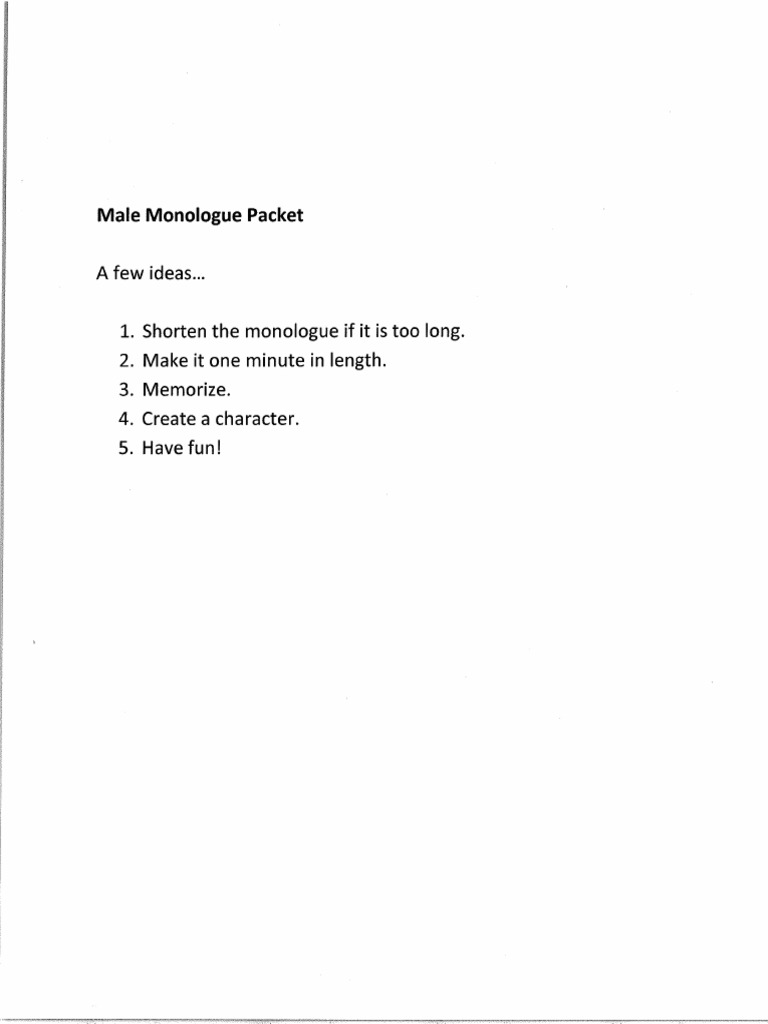 Male Monologues | PDF