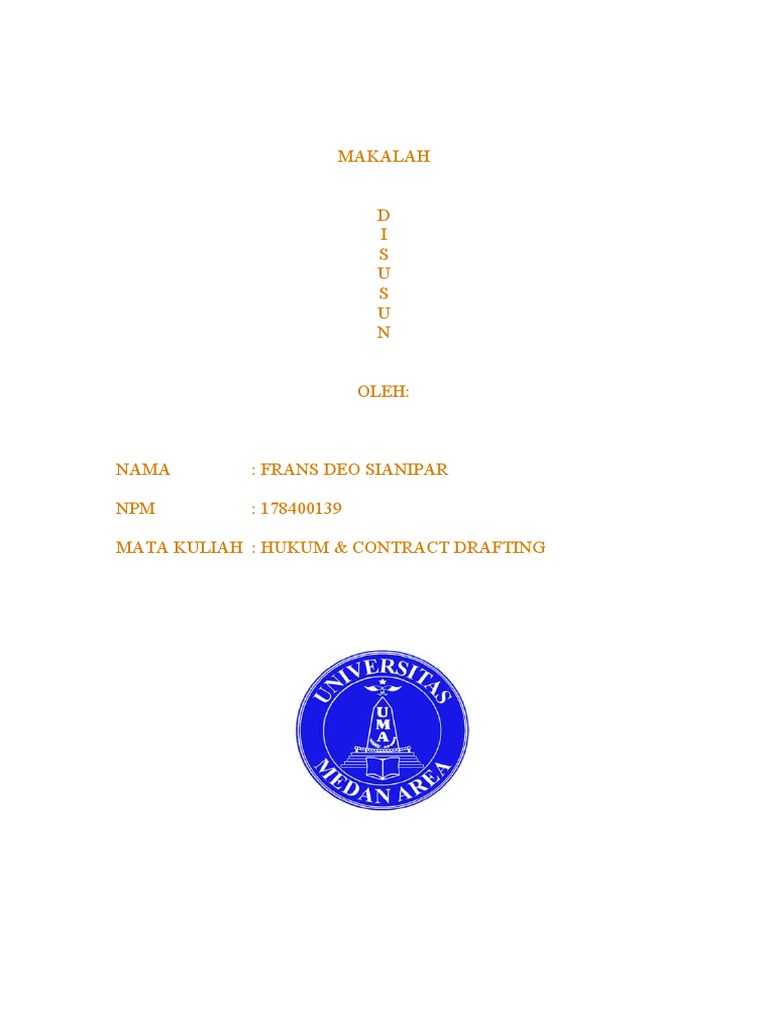 Makalah Hukum Contract Drafting | PDF