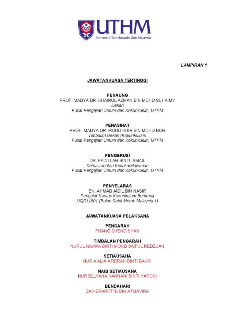 Senarai AJK 2021 | PDF