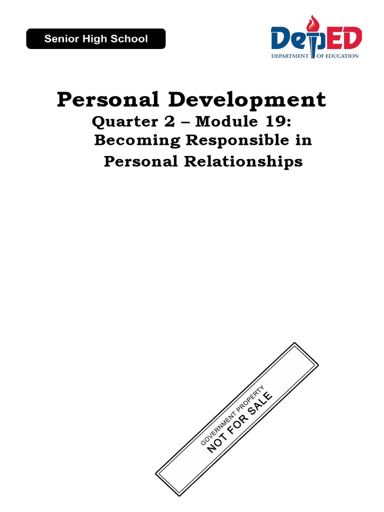 Personal Development: Quarter 2 - Module 19: Becoming Responsible in ...
