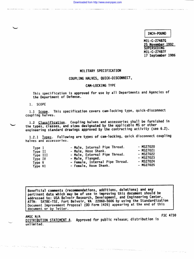 (Inch-Poundi Mil-C-27487G 25 November 1992 Superseding Iiiil-C-27487F ...