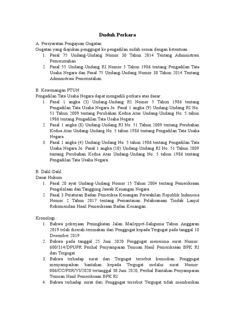 Duduk Perkara | PDF | Pengelolaan Keuangan & Uang | Hukum